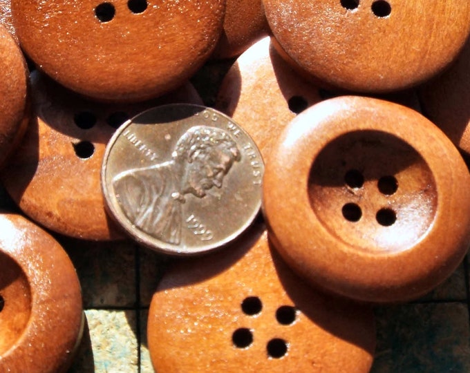 8 Extra Large Wood Buttons, 2 Inch, Dark Brown Finish, Large Almost ...