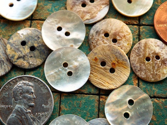 Seashell Buttons Mother of Pearl 20 Count 5 8 Inch Natural Shell Buttons 15mm 2 Hole Nacre Buttons Crafting Scrapbook Etsy UK