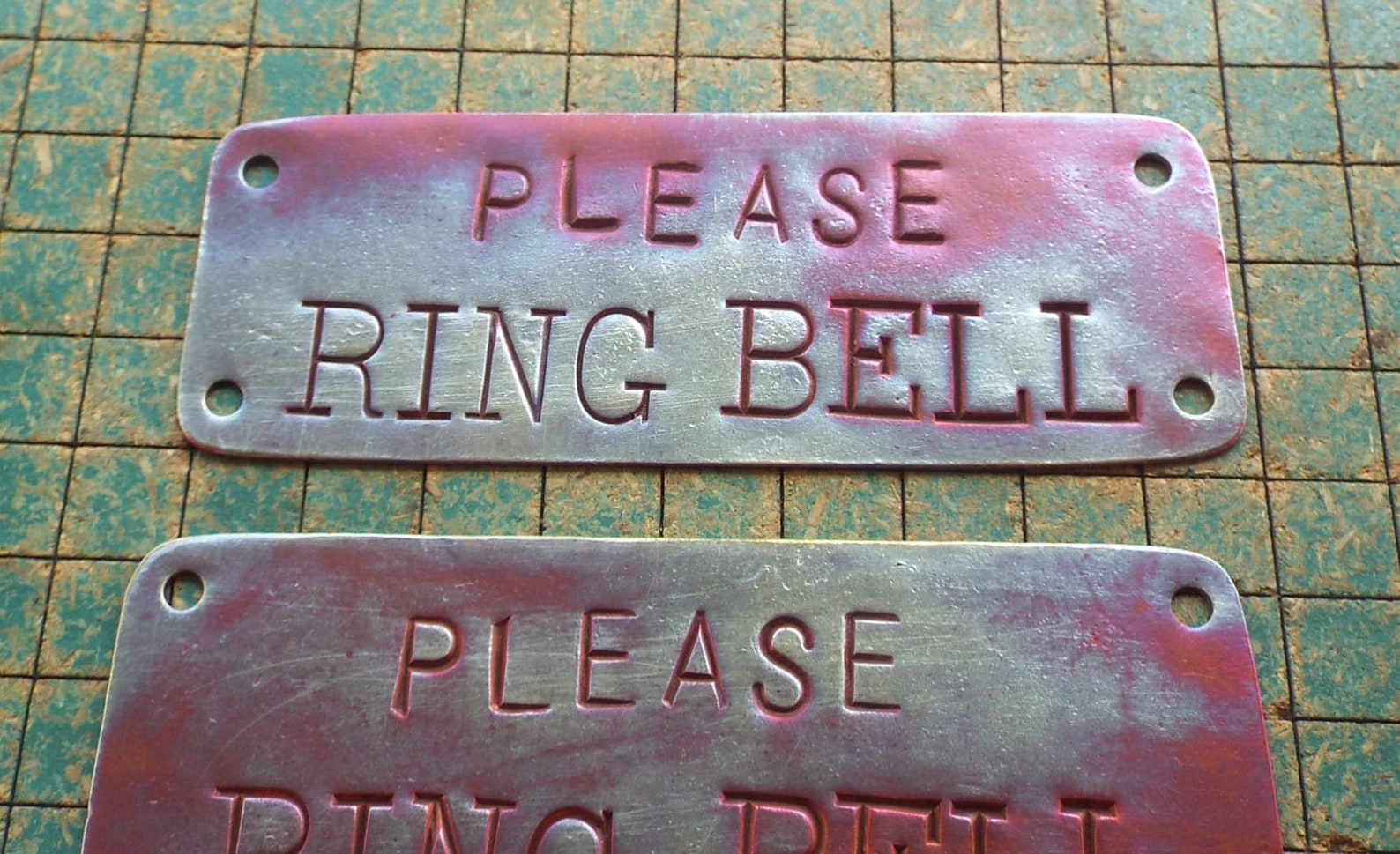 Please RING BELL Copper Doorbell Warning Sign Hand Stamped - Etsy