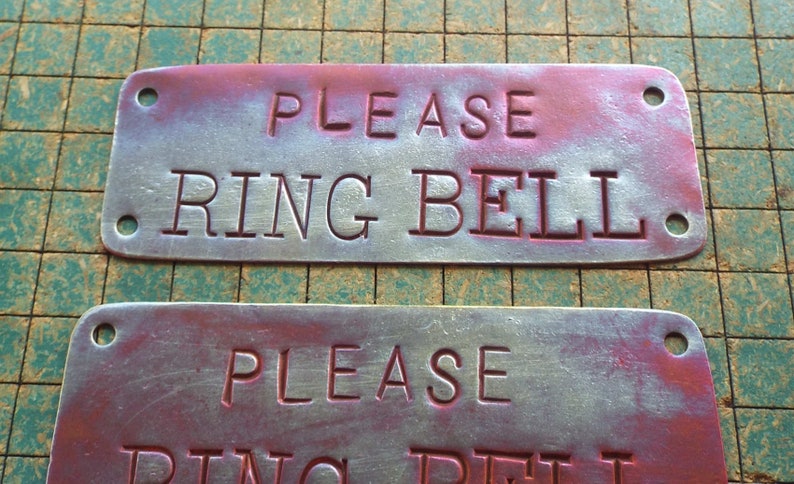 Please RING BELL Copper Doorbell Warning Sign Hand Stamped - Etsy