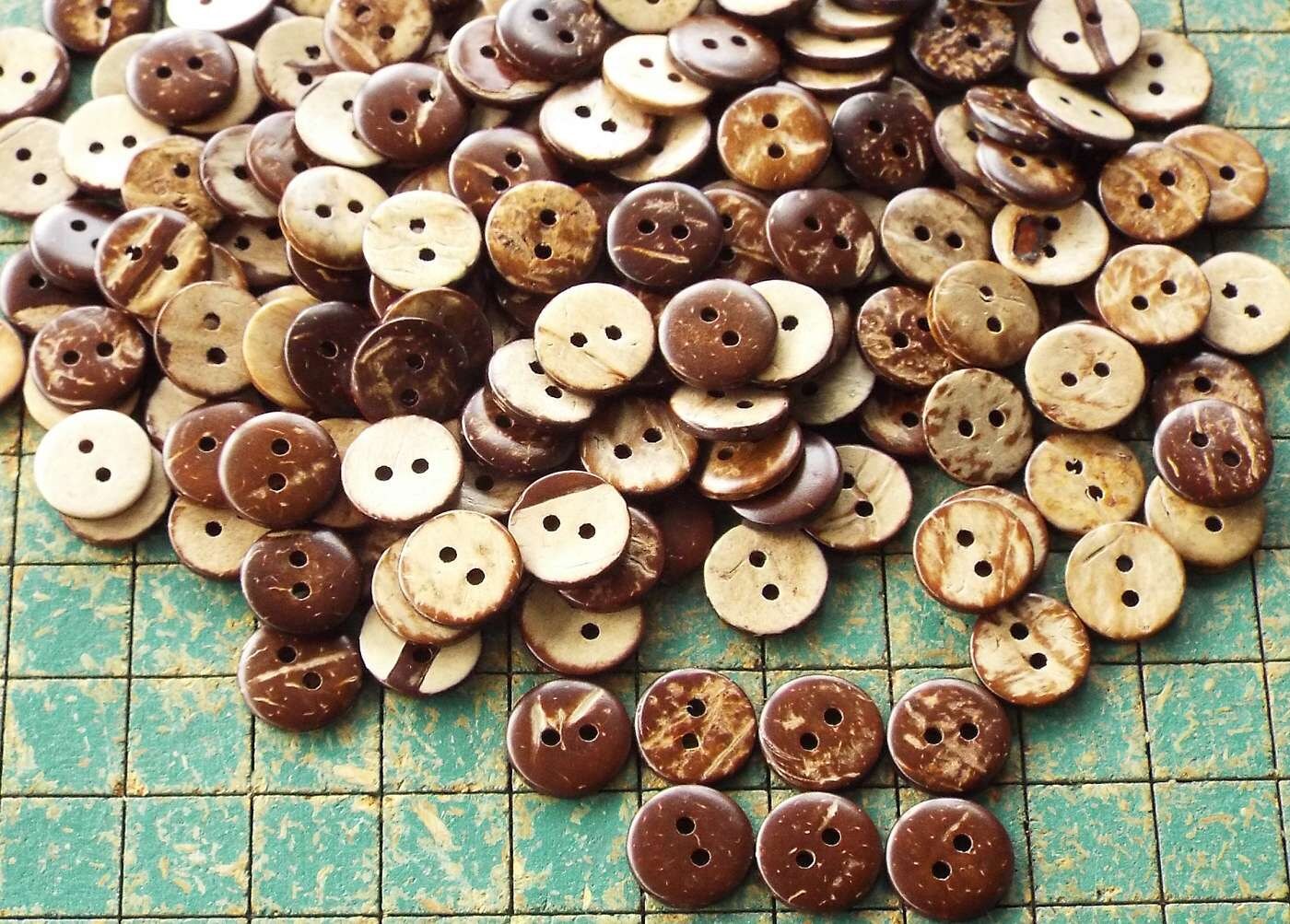 60 Small Coconut Shell Buttons 1/2 Inch 13mm Buttons | Etsy