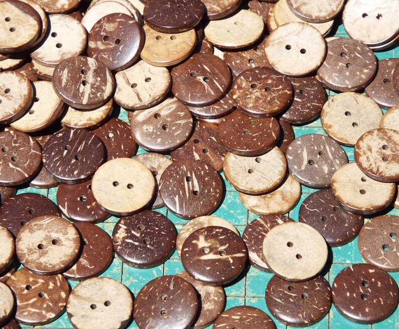 100 Coconut Buttons, 3/4 Inch, Aloha Shirt, Sewing, Crafts, Scrapbook ...