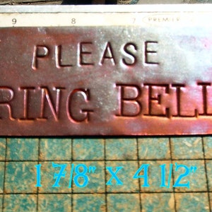 Please RING BELL, Copper Doorbell Warning Sign, Hand Stamped, Upcycled ...