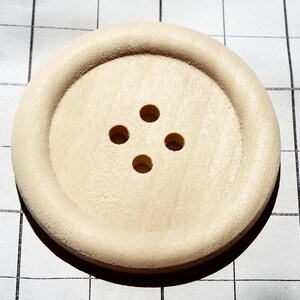 8 Extra Large Wood Buttons, Natural Wood Finish, Light Blond Large 2 ...