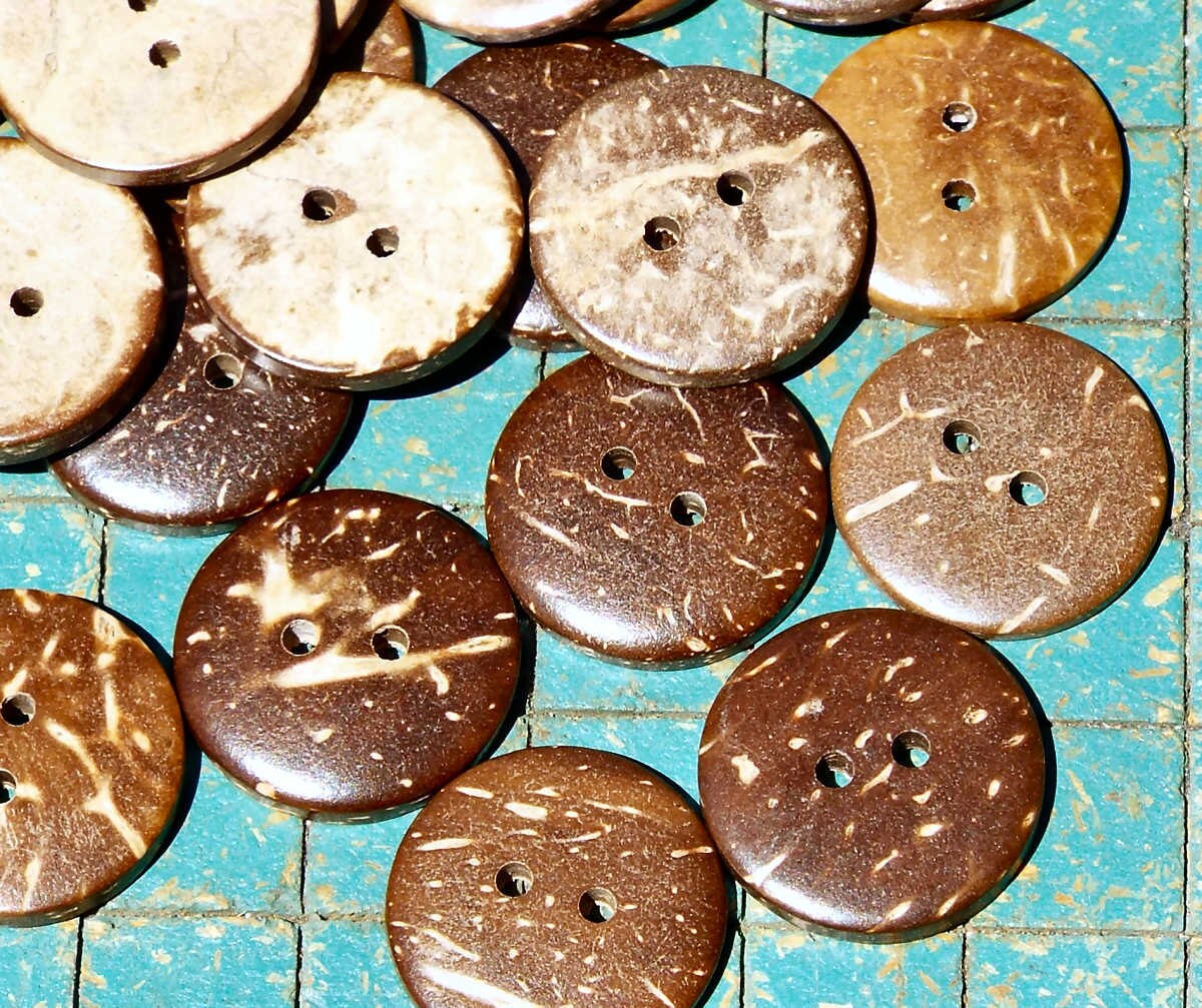 35 Coconut Buttons, 3/4 Inch, Aloha Shirt Buttons, Sewing, Crafts ...