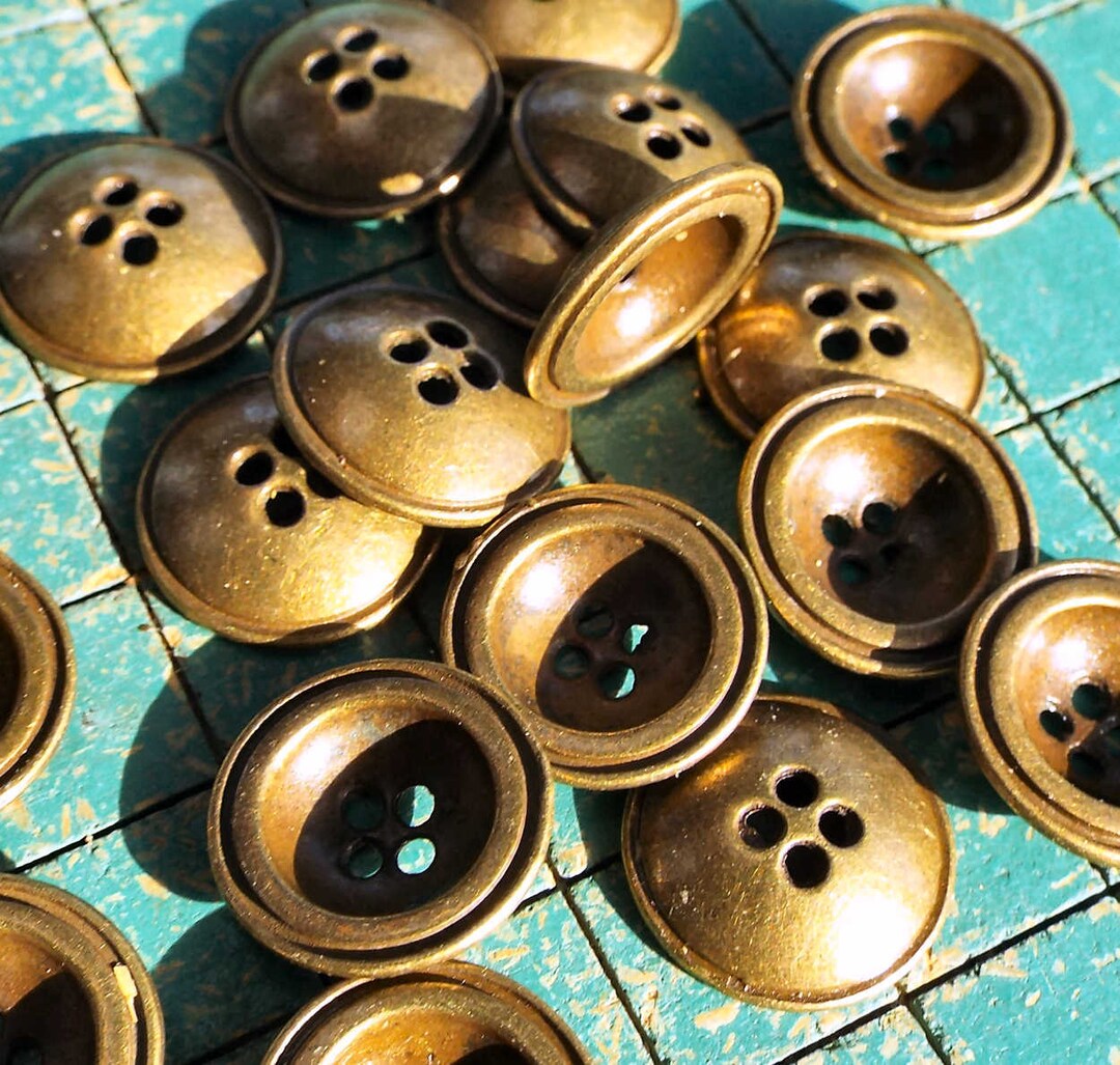 Antique Bronze Metal Buttons: Deep Dish Dome, 5/8 Inch (10 Pc) - Etsy
