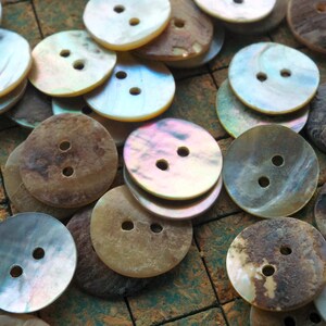 Seashell Buttons, Mother of Pearl, 20 Count, 5/8 Inch, Natural Shell ...