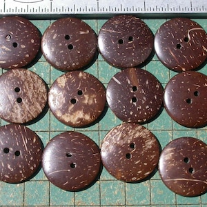 20 Large Coconut Shell Buttons, 30mm, 1 3/16 Inch, Aloha Shirt Coconut Button, Sewing, Crafts ...
