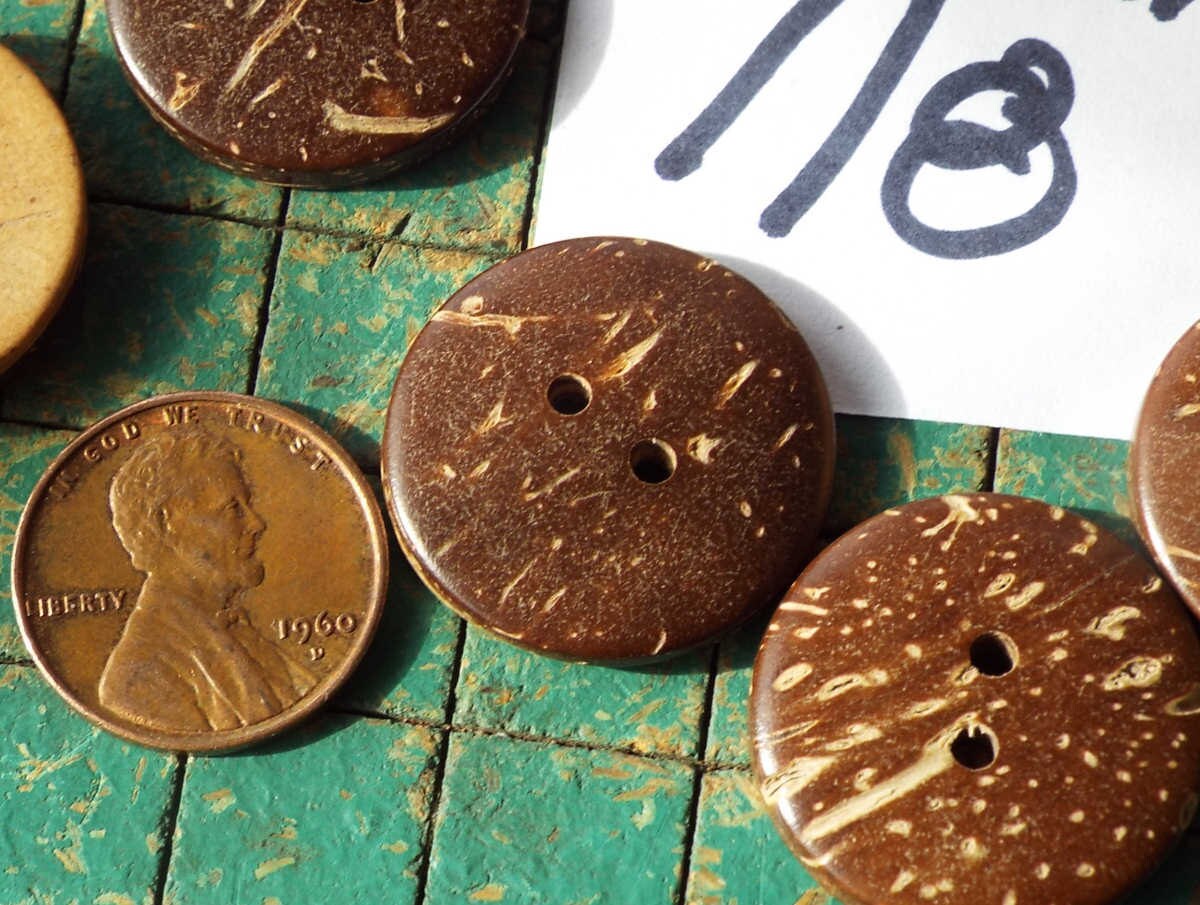30 Coconut Buttons, 7/8 Inch, Hawaiian Shirt, Sewing Supply, Crafts ...