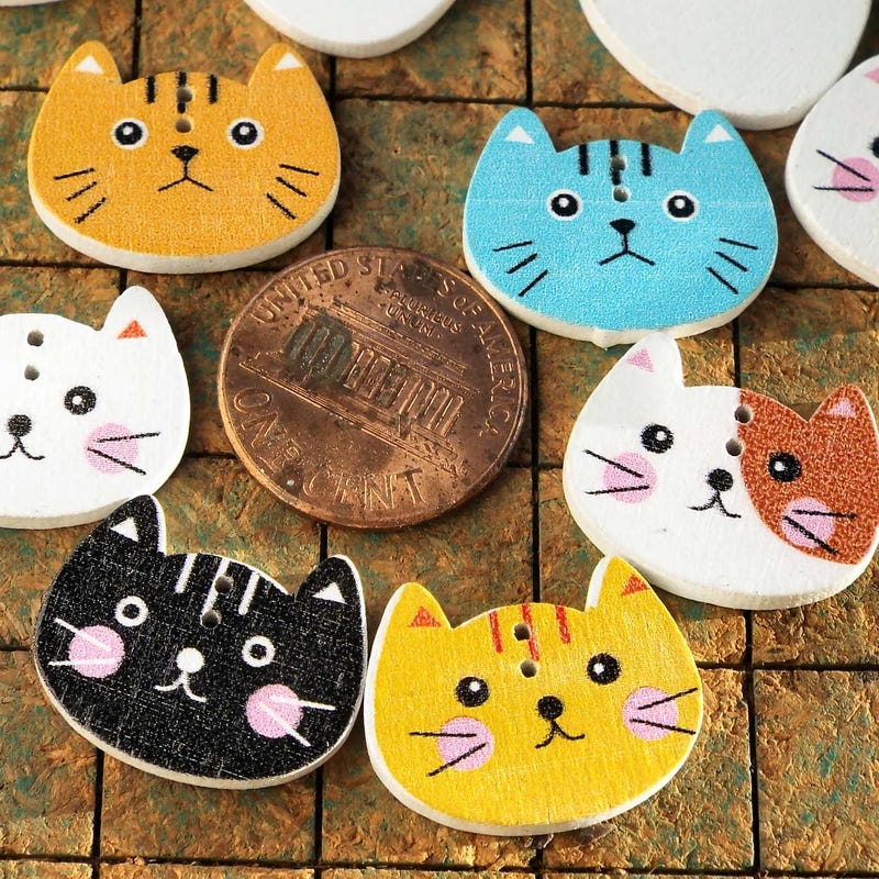 Cat Buttons - Etsy