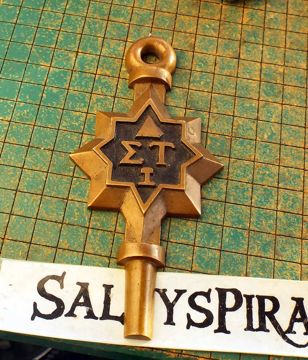 Vintage Brass Sigma Delta Tau Sorority Key, Steampunk Paperweight - Etsy