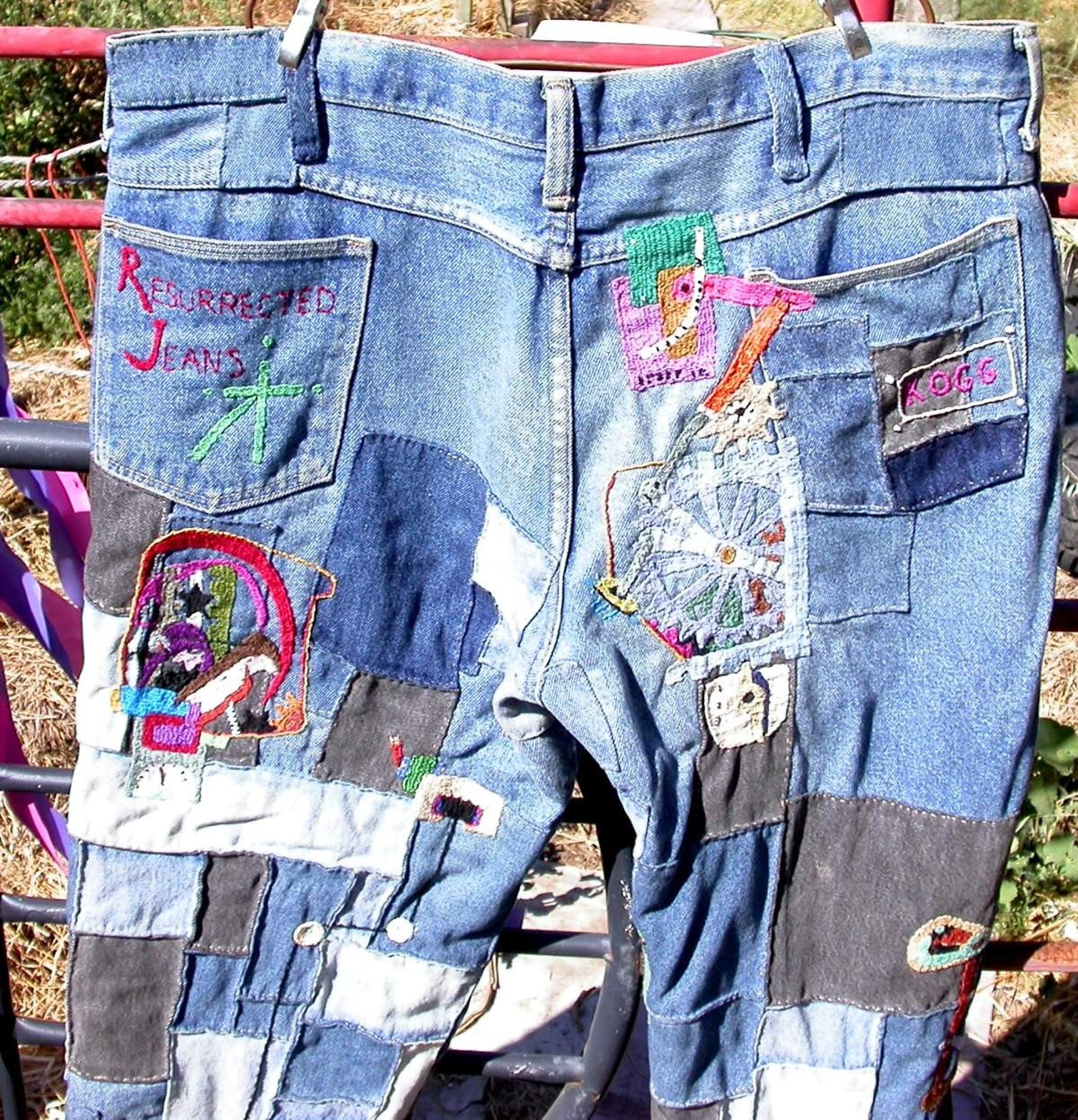 Steampunk Denim Pants KOGG Gears & Levers Festival Wear - Etsy