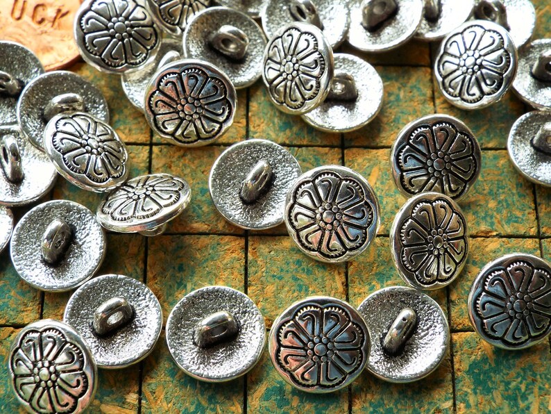 Small Metal Shank Buttons 20 Count Silver Tone Shank Button | Etsy