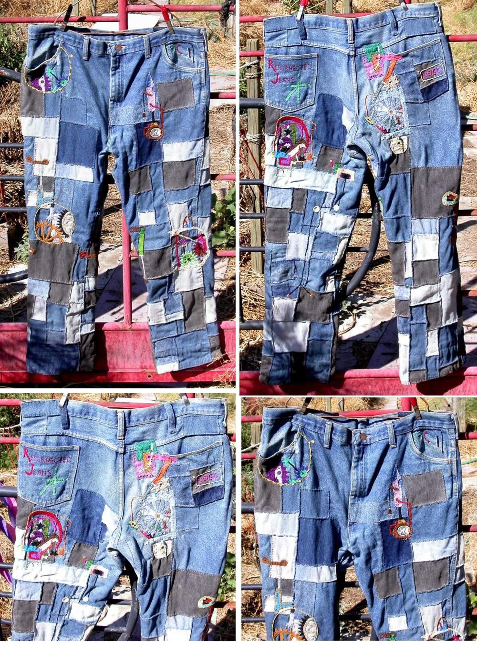 Steampunk Denim Pants KOGG Gears & Levers Festival Wear - Etsy