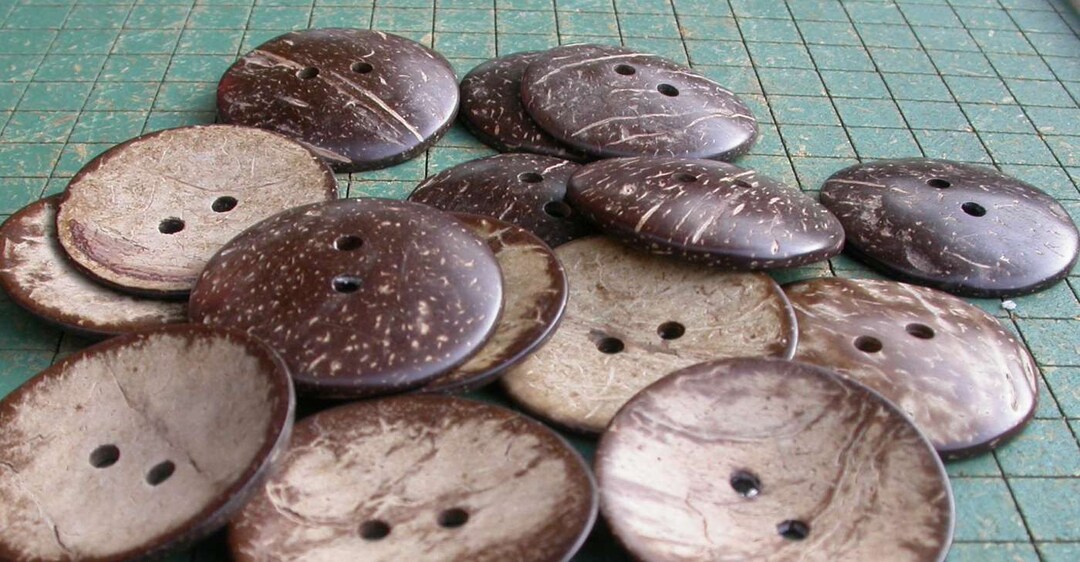 10 Extra Large Coconut Shell Buttons, 1 3/4 Inch, Coconut Buttons, Sewing Supply, Crafts, - Etsy