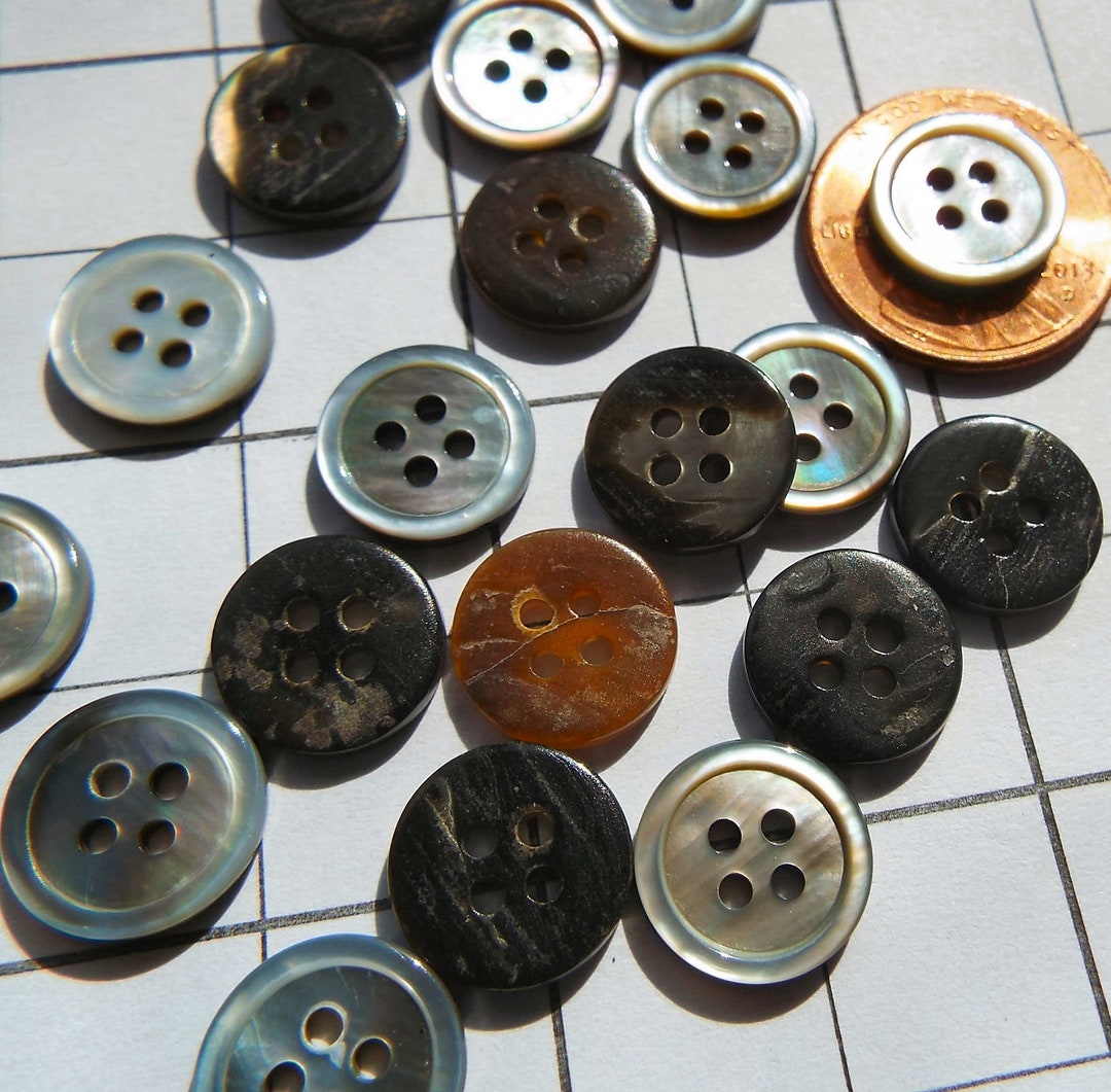 Small Seashell Buttons, 20 Count, 11.5mm, Natural Shell Buttons, 4 Hole ...