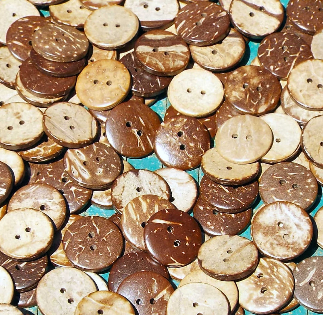 100 Coconut Buttons, 3/4 Inch, Aloha Shirt, Sewing, Crafts, Scrapbook ...