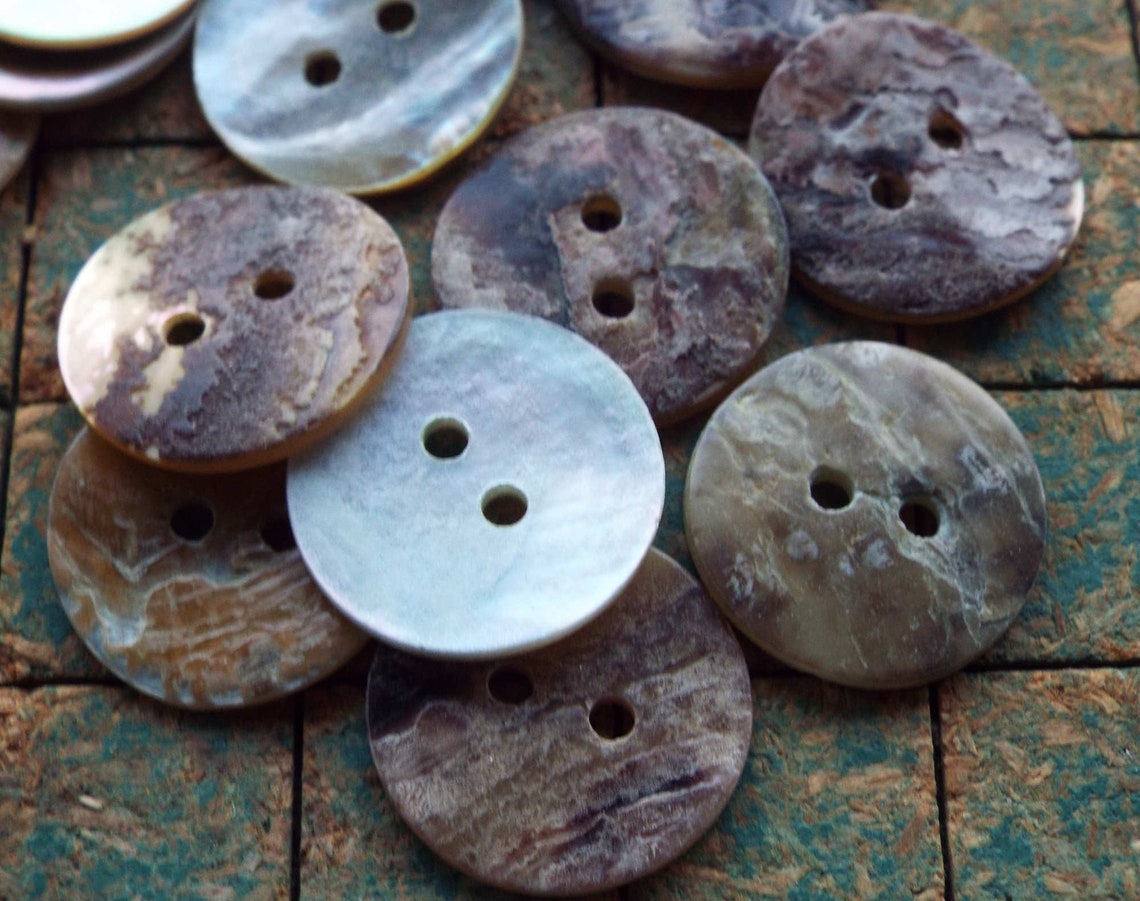 Seashell Buttons Mother of Pearl 20 Count 5/8 Inch Natural | Etsy