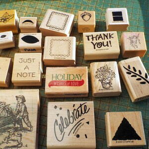Craft Stamp Destash, 24 Count, Ink Stamps, Wood Block, Rubber Craft ...
