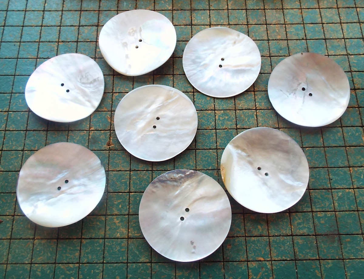 4 Big Mother of Pearl Buttons Extra Large 2 Inch 5cm | Etsy