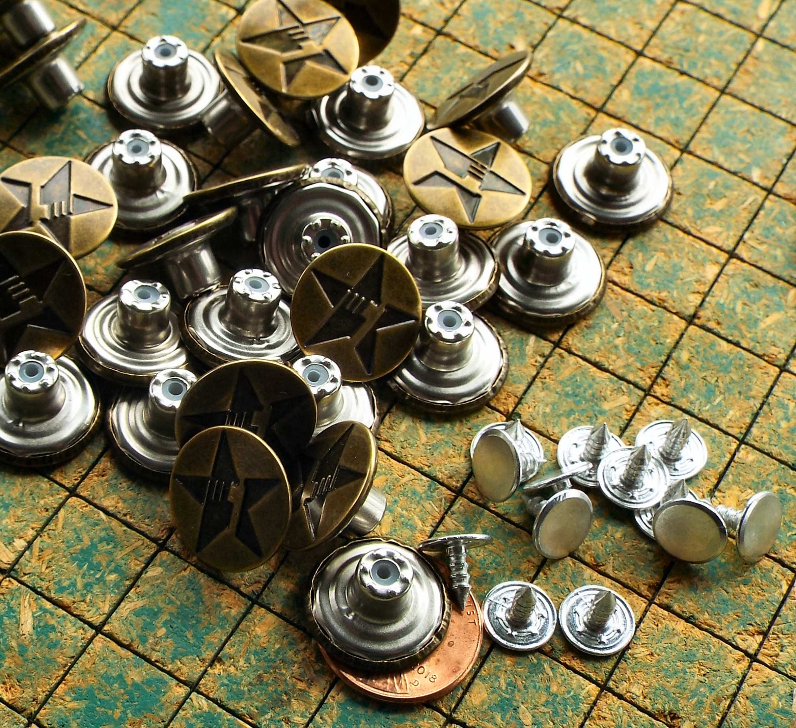 Star Tack Buttons 15 Count 17mm Hockey Star Bronze Tone - Etsy