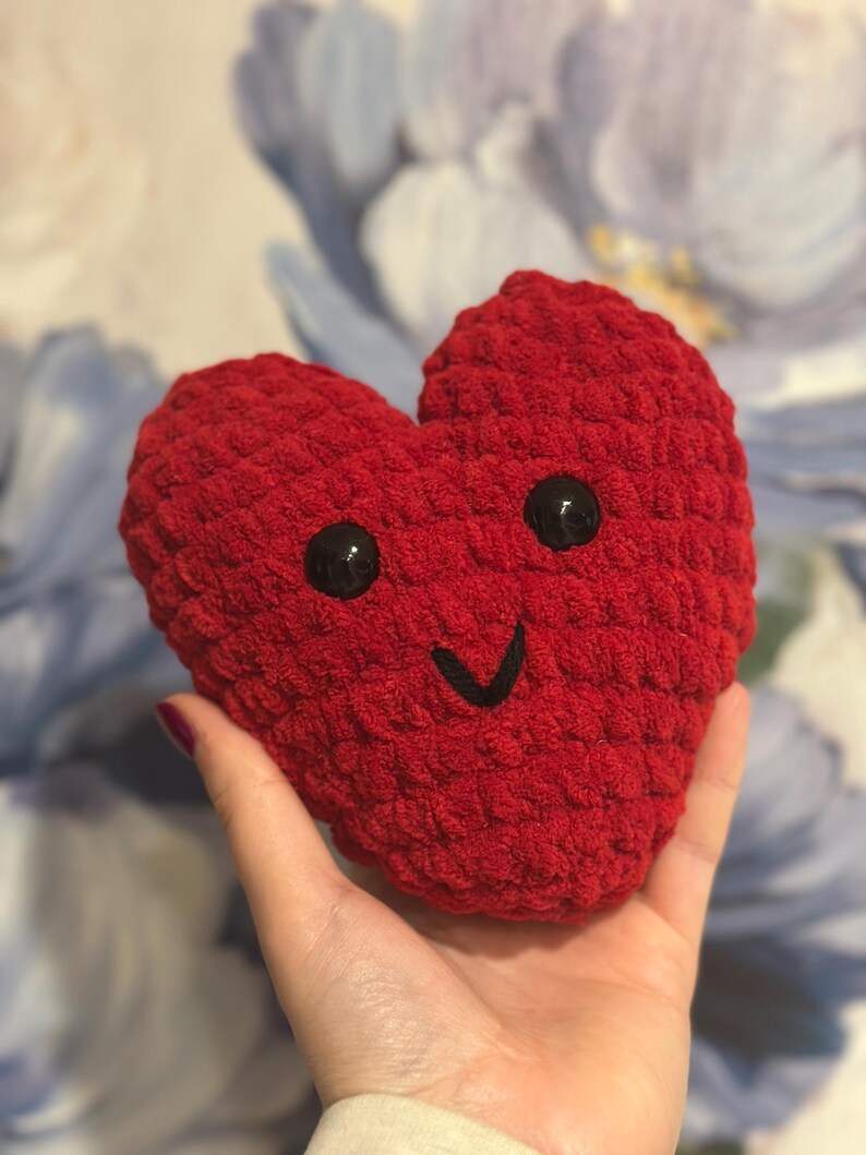 Crochet Heart Plush – Handmade Valentine’s Gift, Soft & Cuddly Love ...
