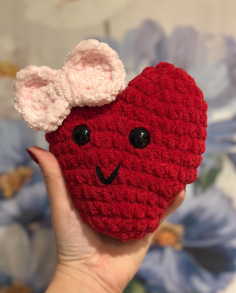 Crochet Heart Plush – Handmade Valentine’s Gift, Soft & Cuddly Love ...