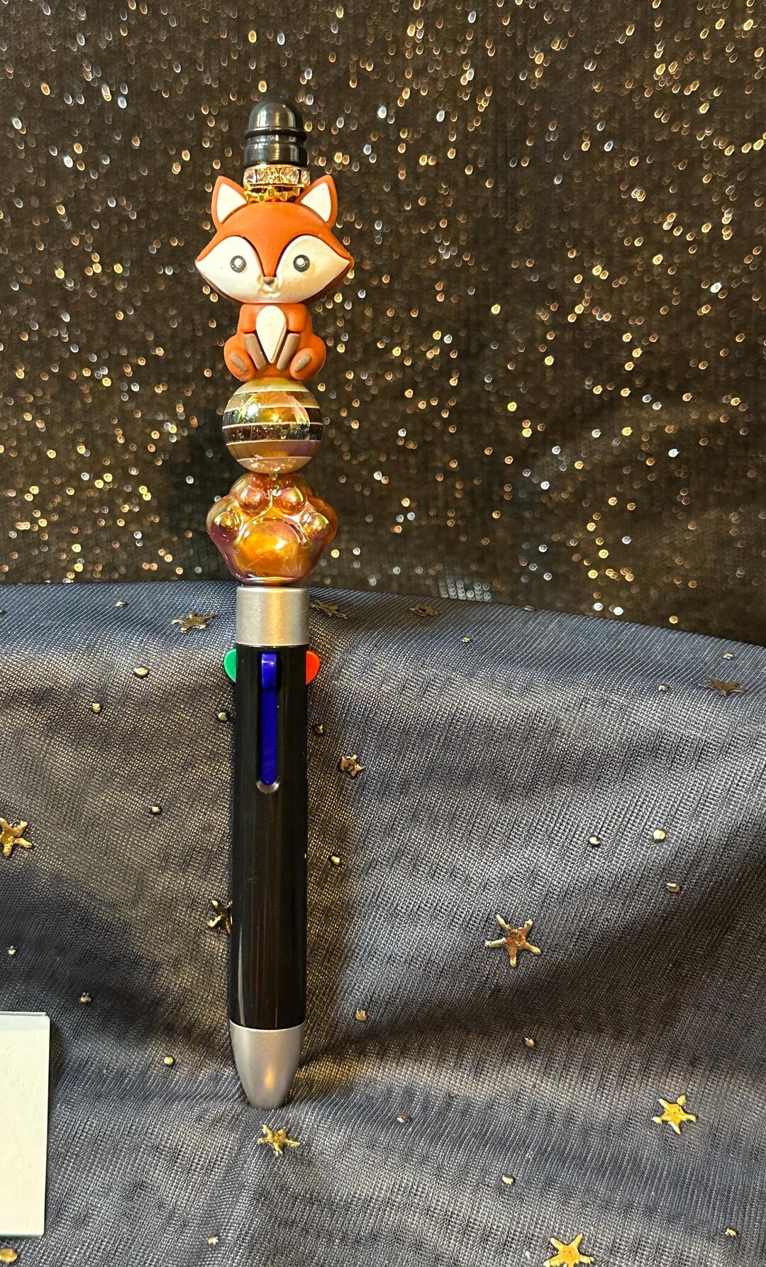 Fox Beaded Focal Multi Color Ink Pen - Etsy