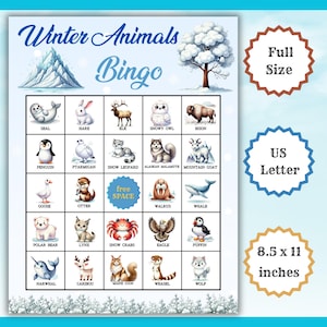 Winter Animals Bingo Cards - A Fun and Educational Game for All Ages ...