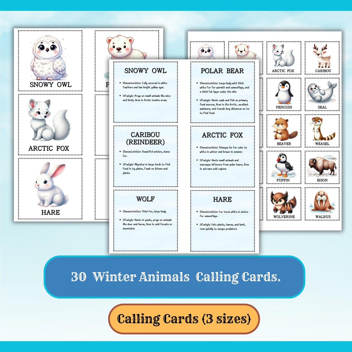 Winter Animals Bingo Cards - A Fun and Educational Game for All Ages ...
