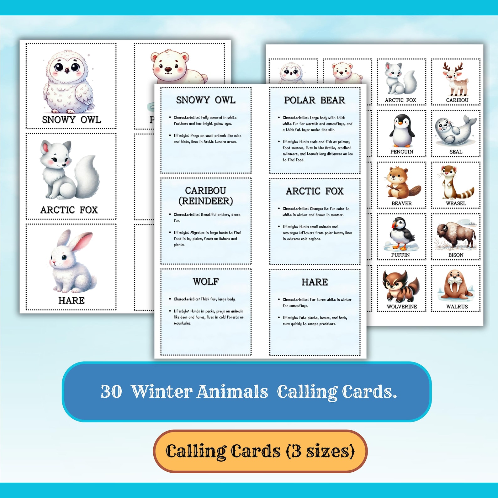 Winter Animals Bingo Cards - A Fun and Educational Game for All Ages ...