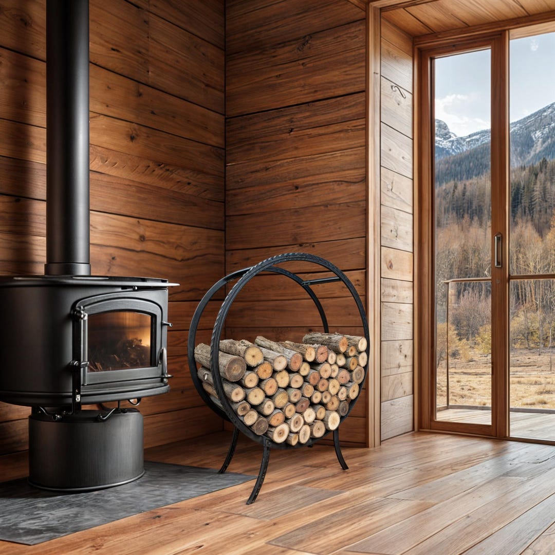 Firewood Rack, Wood Holder, Firewood Storage, Firewood Stand, Metal ...