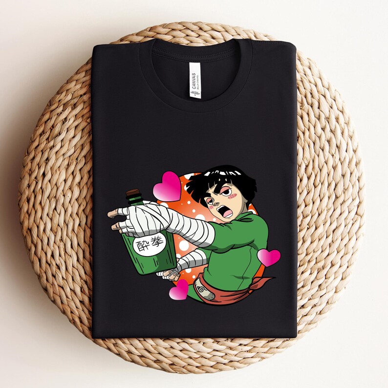 Rock Lee Anime Character T-shirt, Naruto Fan Tee, Short-sleeve Graphic ...