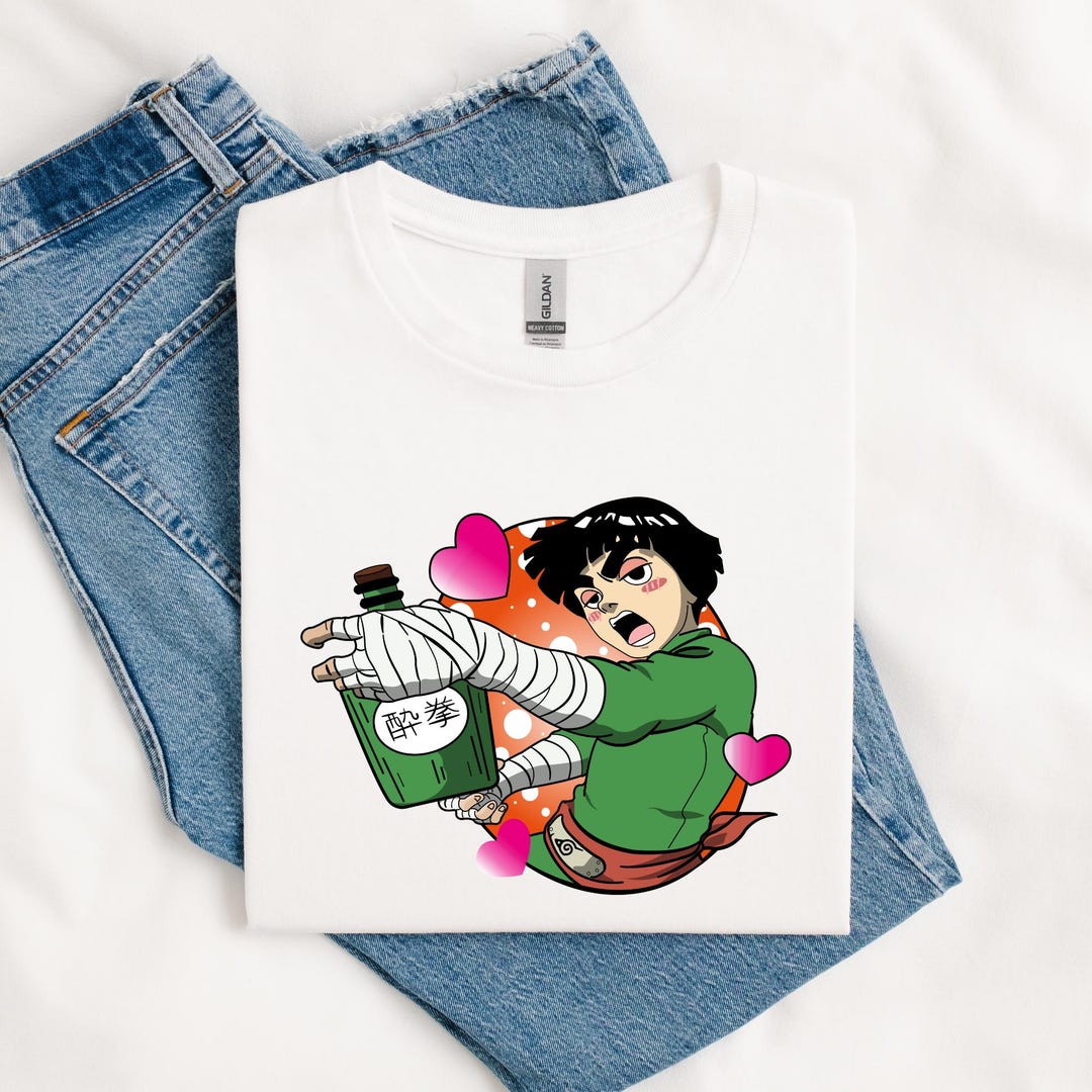 Rock Lee Anime Character T-shirt, Naruto Fan Tee, Short-sleeve Graphic ...
