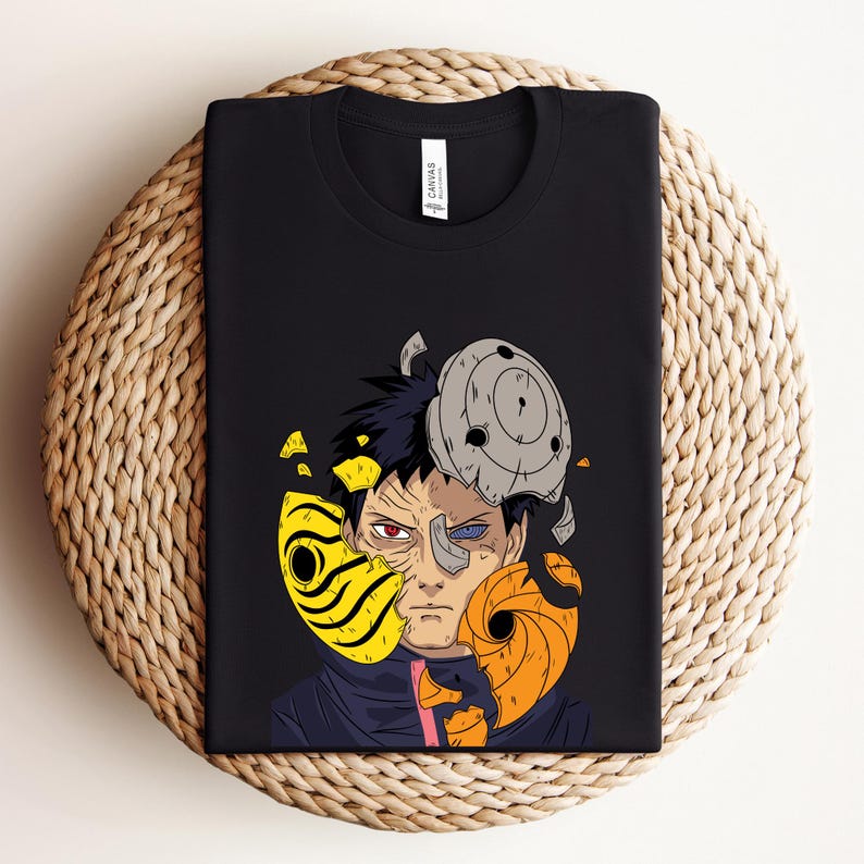Anime T-shirt, Naruto Tobi Design, Manga Fan Tee, Cosplay Costume Shirt ...