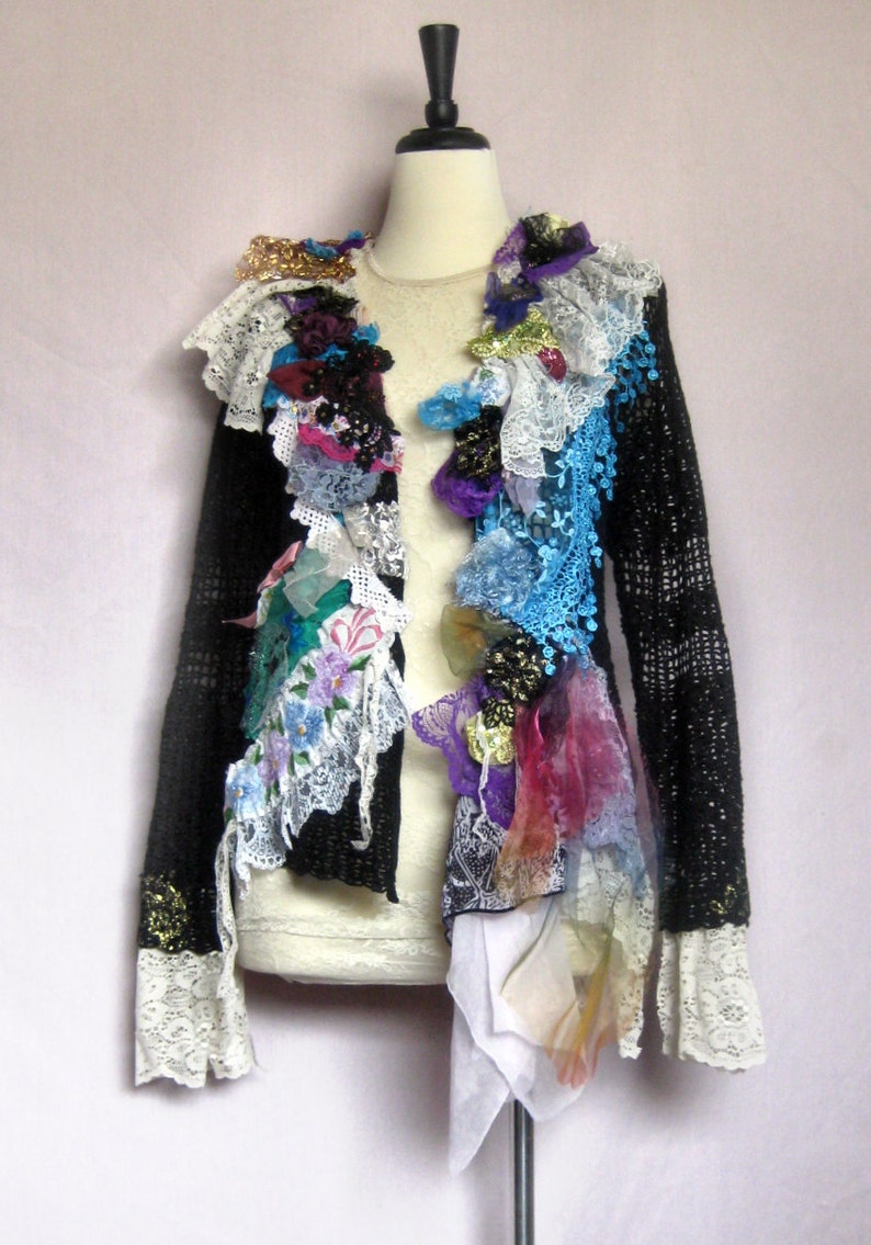 Sale Art-to-Wear L-XL Jacket Sweater Victorian junk gypsy | Etsy