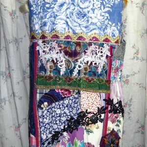 Crazy Folk Art Dress Bust up to 48" Size 22W, Upcycled Tattered Fabric ...