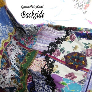 Crazy Folk Art Dress Bust up to 48" Size 22W, Upcycled Tattered Fabric ...