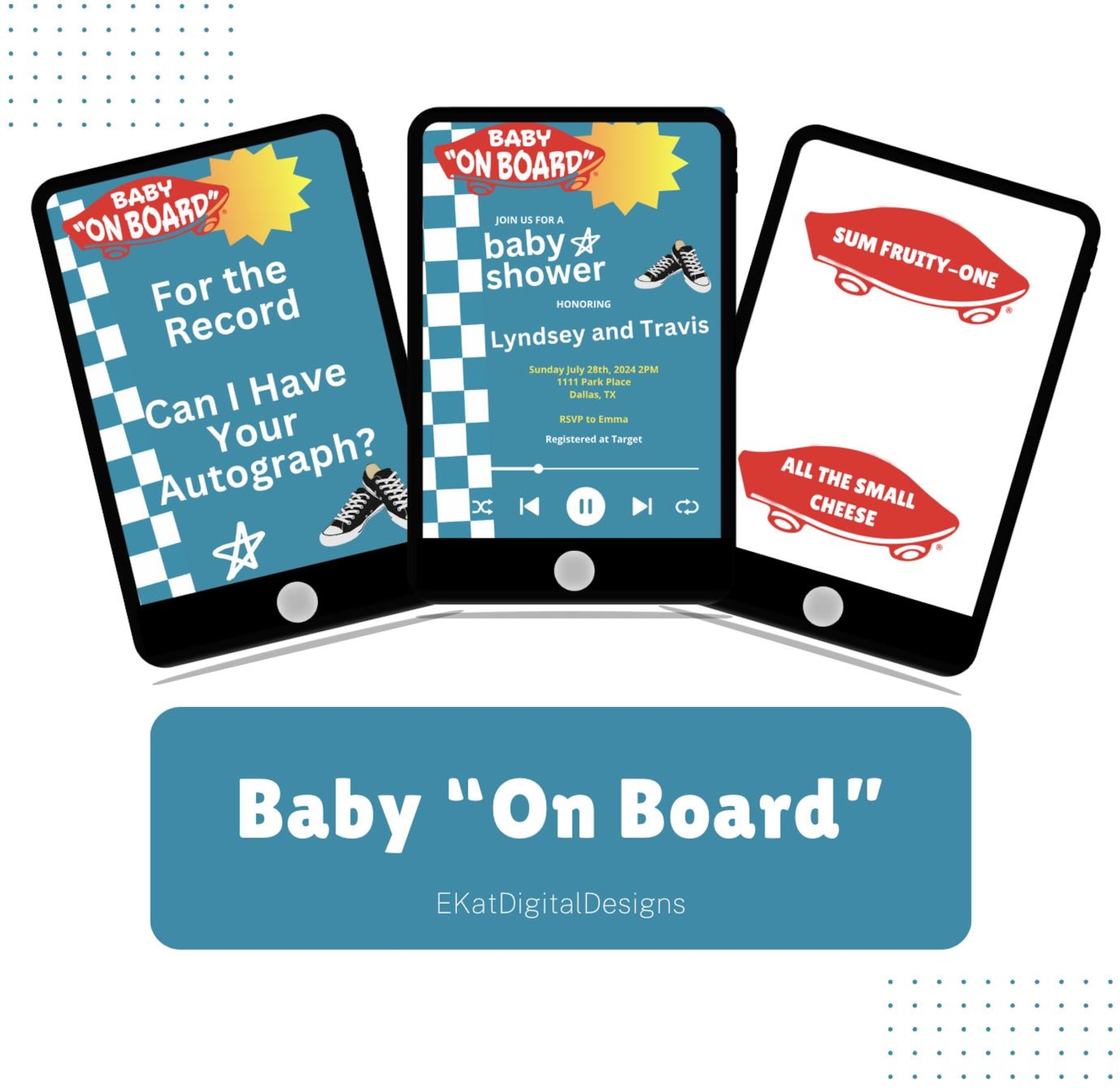 Vans Warped Tour Baby Shower Invitation Template - Baby on Board ...