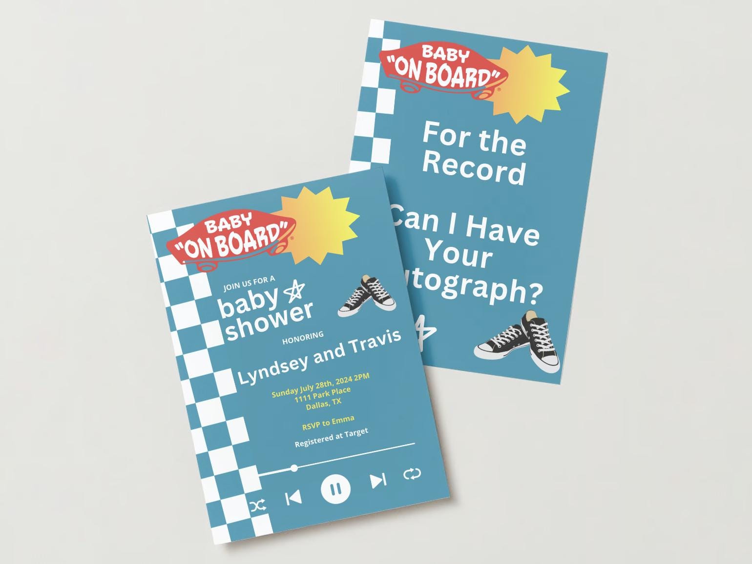 Vans Warped Tour Baby Shower Invitation Template - Baby on Board ...