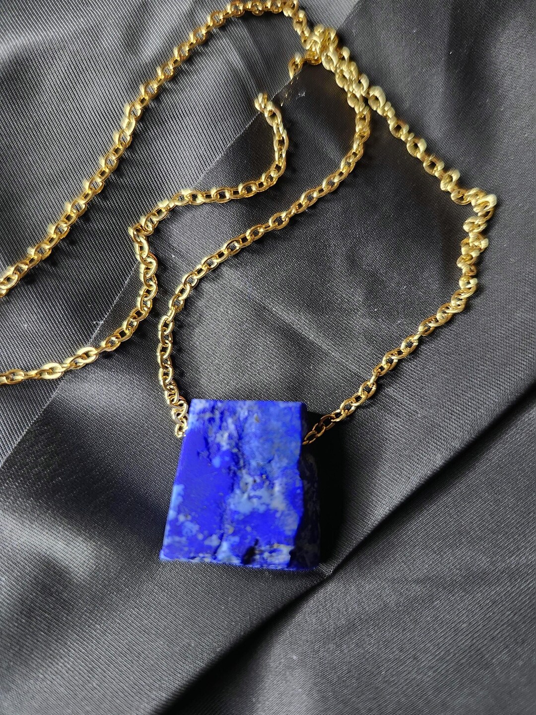 HIGH PIGMENT Rough Hand Polished and Drilled Lapis Lazuli Crystal on ...