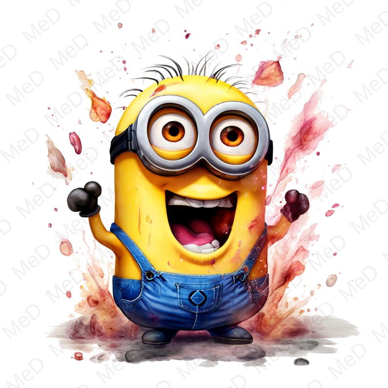 6 PNG Minions, Watercolor and Splash Styles, High Resolution PNG Files ...