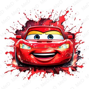 Watercolor Cartoon Car PNG: High-resolution Clipart (digital Download ...