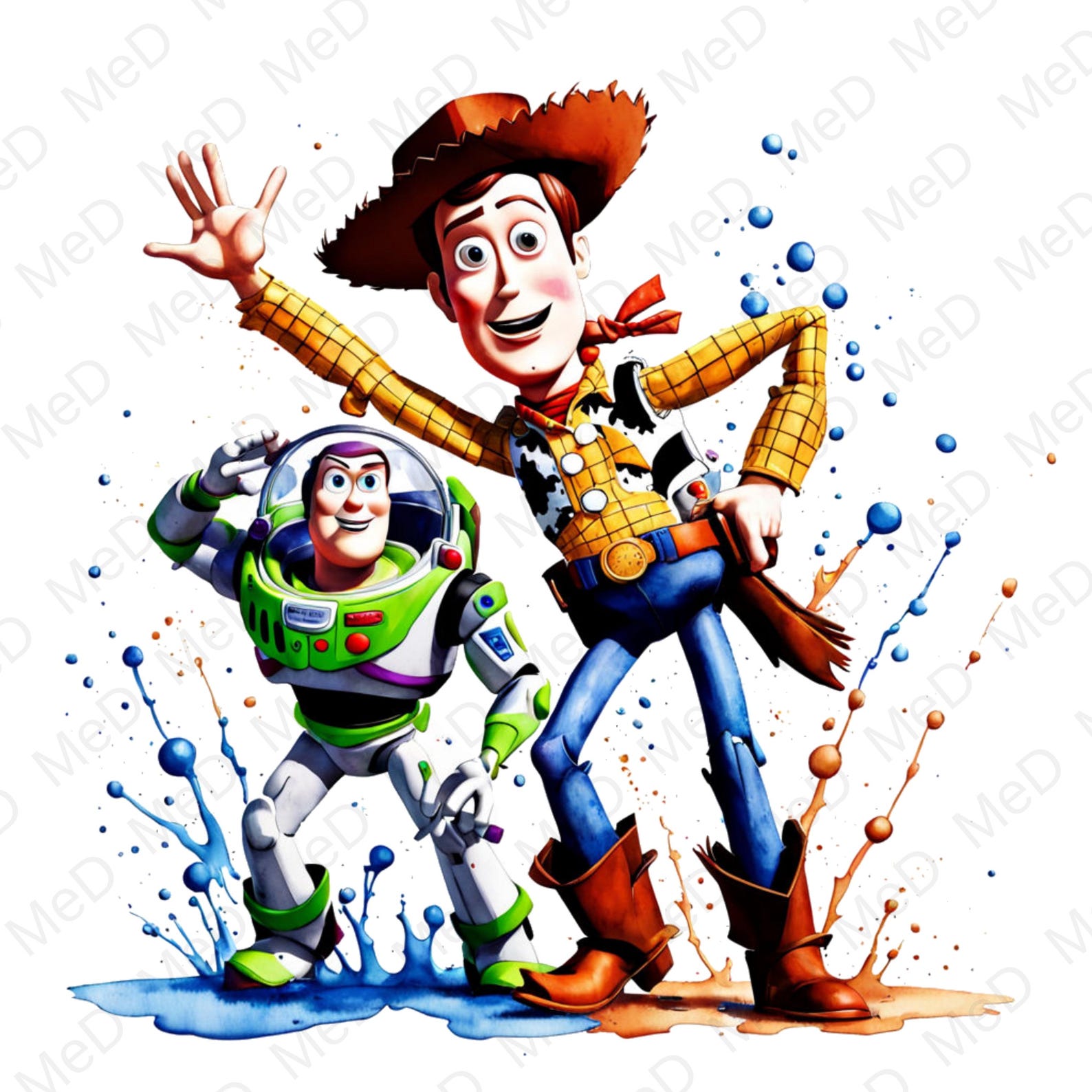 9 PNG Watercolor Cartoon Hero: Splash Art for T-shirts & Mugs (digital ...