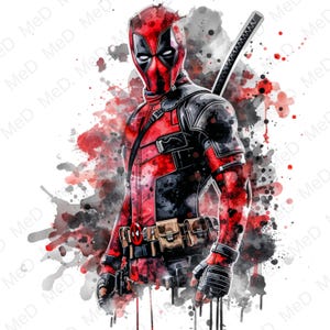 9 PNG Deadpool, Watercolor and Splash Styles, High Resolution PNG Files ...