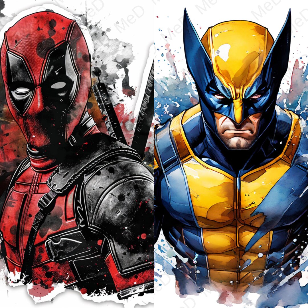 6 PNG Watercolor Superheroes: Splash Art & T-shirt Designs (digital ...