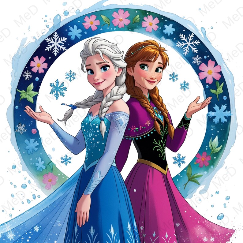 9 PNG Watercolor Cartoon Ice Queen: Splash Art (digital Download) - Etsy
