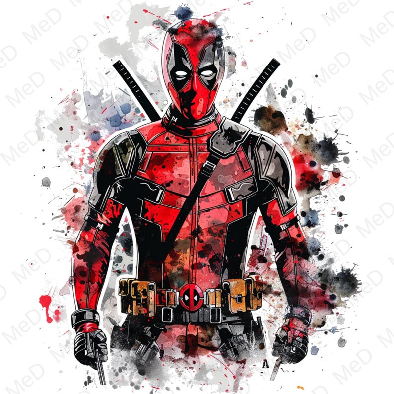 9 PNG Watercolor Superheroes: Splash Art & T-shirt Designs (digital ...