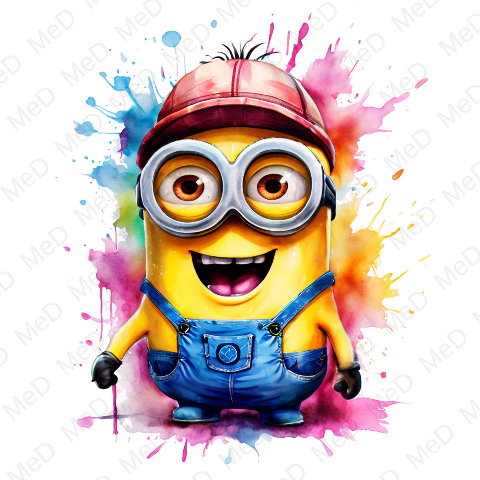 6 PNG Minions, Watercolor and Splash Styles, High Resolution PNG Files ...
