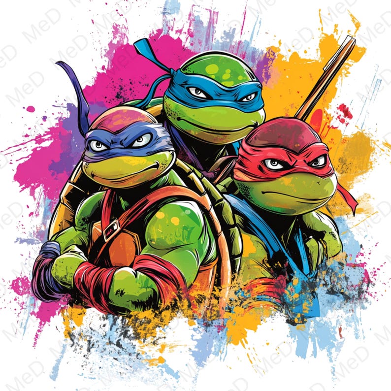 9 PNG Ninja Turtles , Watercolor and Splash Styles, High Resolution PNG ...